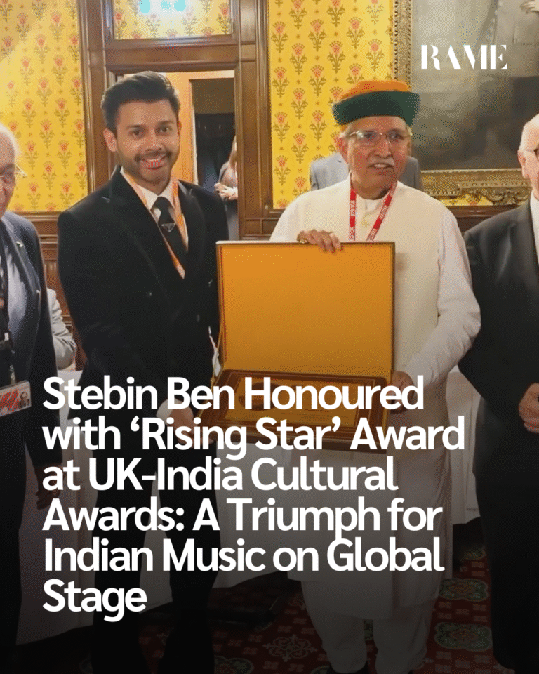 Stebin Ben Honoured With ‘Rising Star’ Award At UK-India Cultural ...